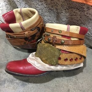 Shoes | Red Cowboy Boots Size 6 Upcycled Cowgirl Boots | Poshmark
